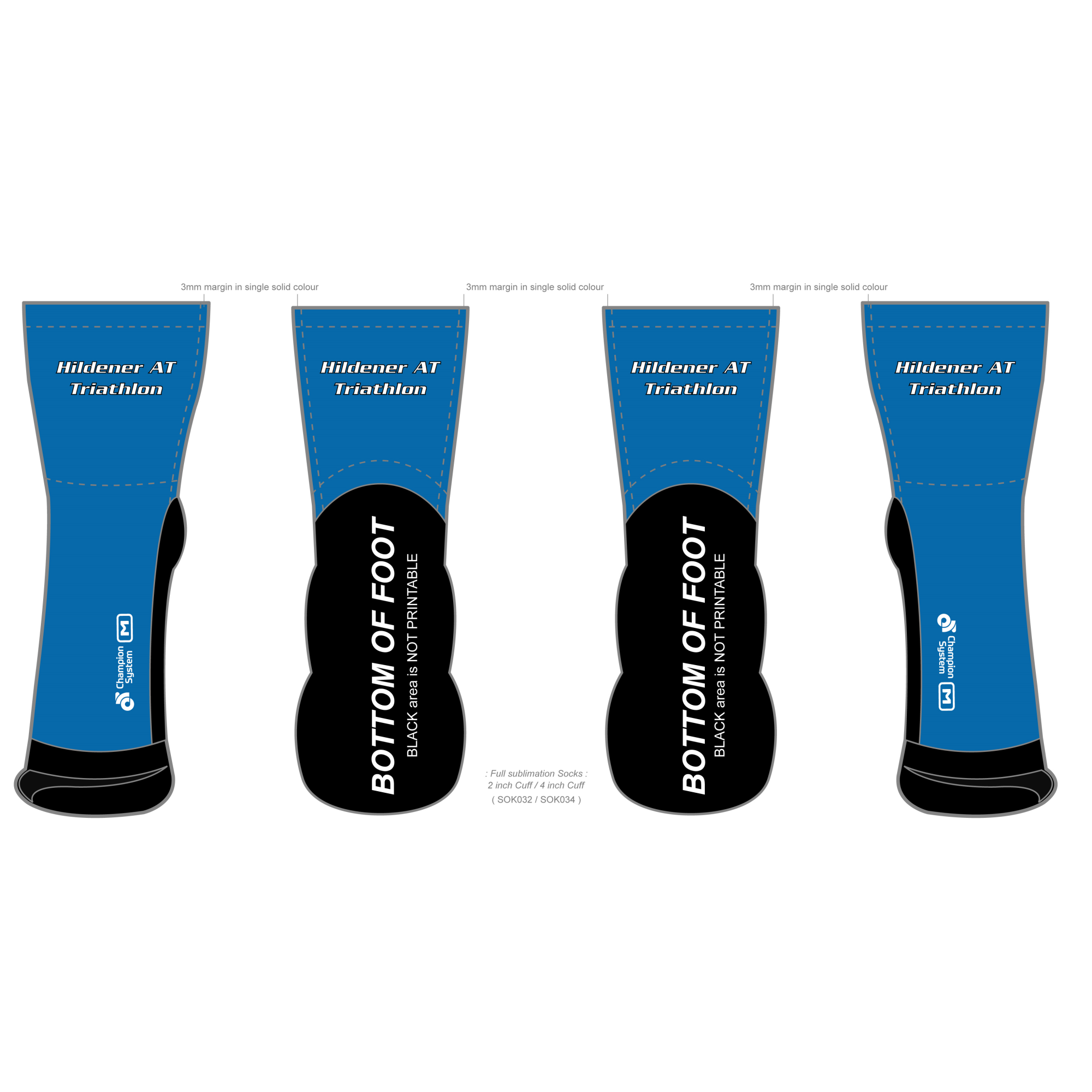 Sublimated Sock 4 Inch – Champion System Germany