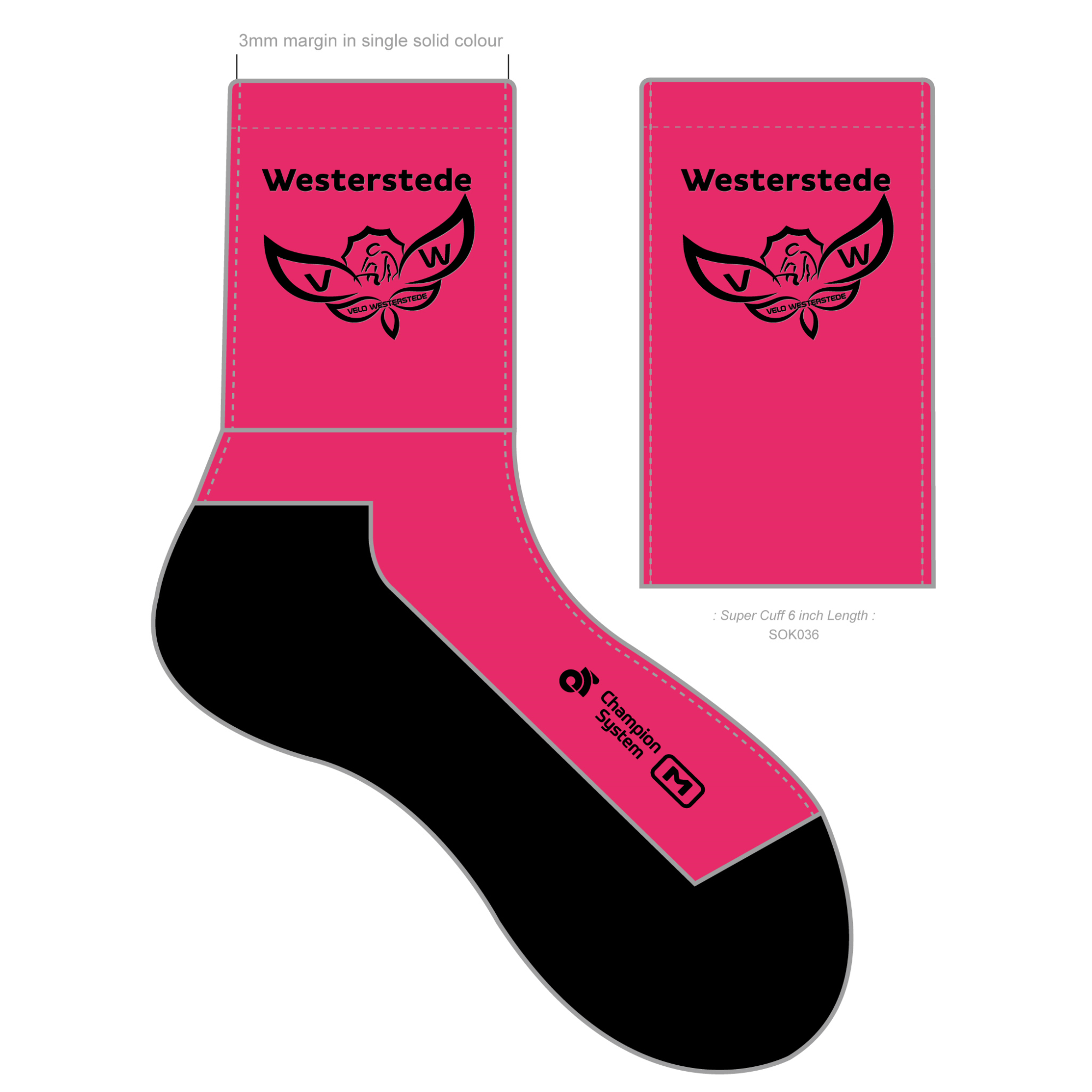 Sublimated Sock 6 Inch – Champion System Germany