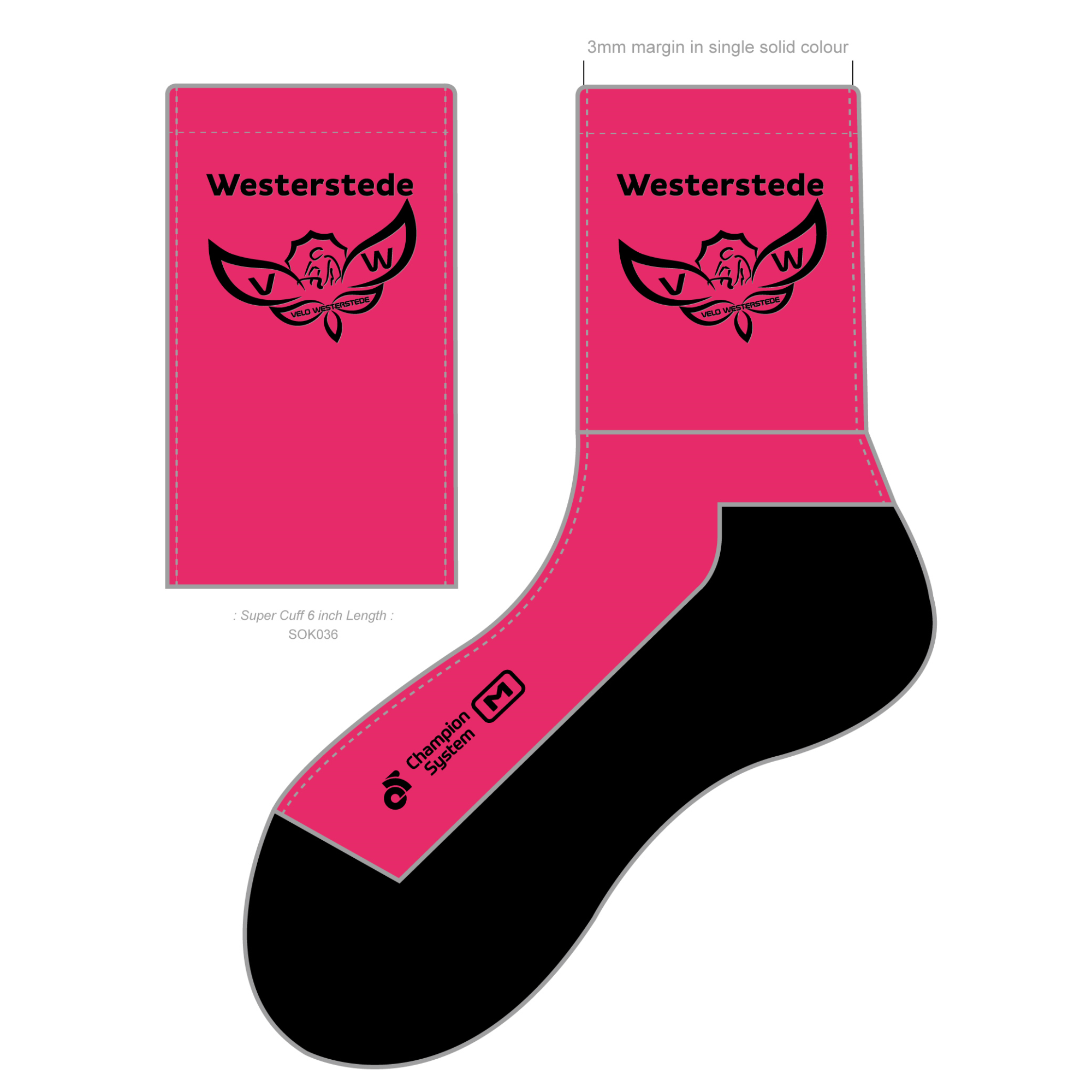 Sublimated Sock 6 Inch – Champion System Germany